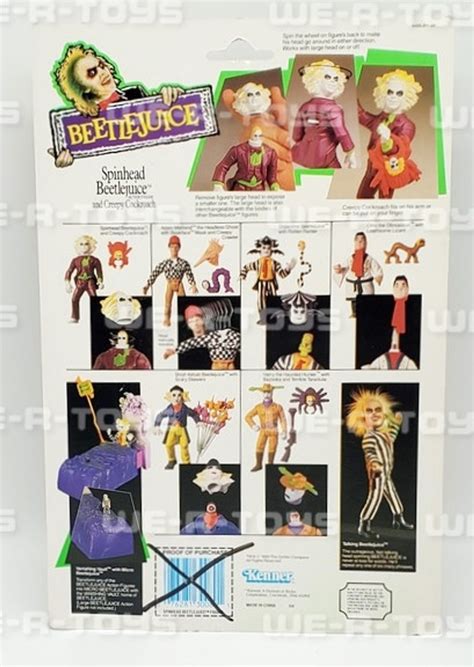 Beetlejuice Spinhead Beetlejuice Action Figure And Creepy Cockroach 1989