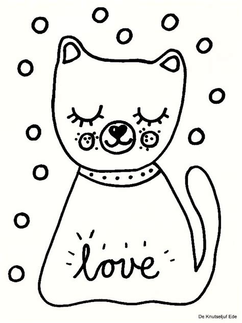 Kleurplaat Kleurplaat Poezen Kleurplaten Katten Tekening Katten