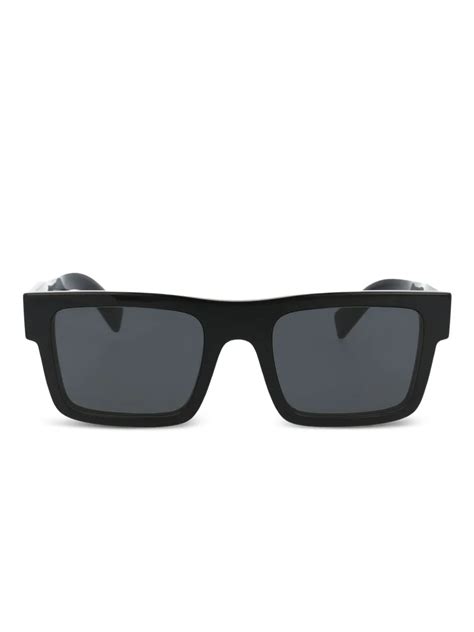 Prada Eyewear Rectangle Frame Sunglasses Black Farfetch