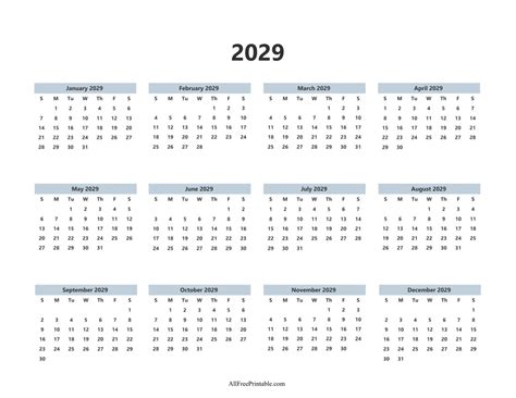 2028 2029 Printable Calendar