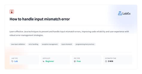 How To Handle Input Mismatch Error Labex