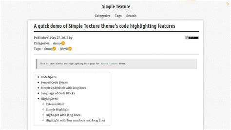 Simple Texture Themejekyll Jekyll Themes Gallery