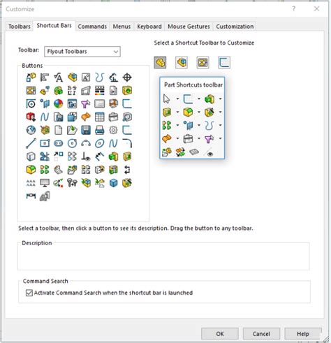 Solidworks Customizing The Shortcut Toolbar S Key And Mouse Gesture Cad Infield Cad Cam