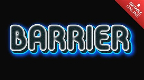 Barrier Blue Neon Text Effect Generator