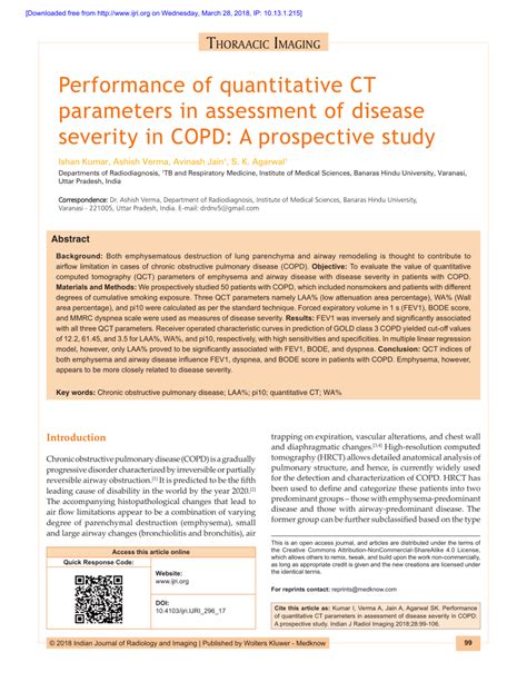 Pdf Performance Of Quantitative Ct Parameters In Assessment Of