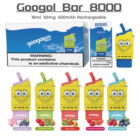 2023 New Coming Spongebob Googol Bar 8000 Puffs Multiple Fruity Flavors