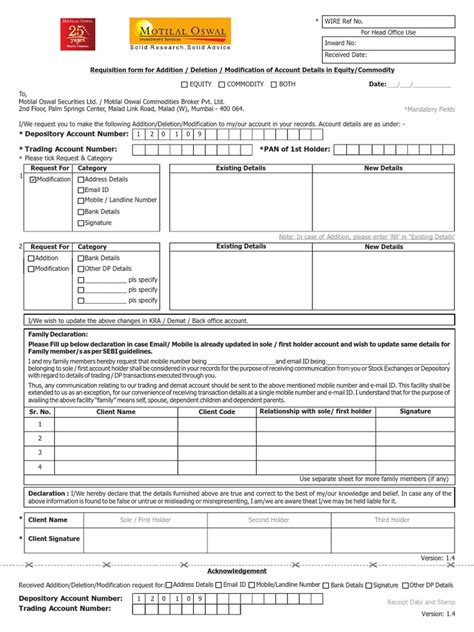 Modification Form Version 14 Pdf Financial Services Financial