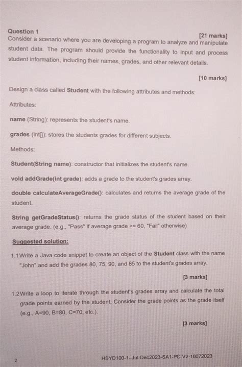 Solved Question 1 21 Marks Consider A Scenario Where You Chegg Com