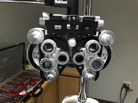 Optometrist Uses Ophthalmic Equipment To See How Many Diopters His