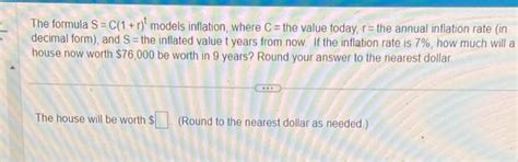 solved the formula s c 1 r t models inflation where c the