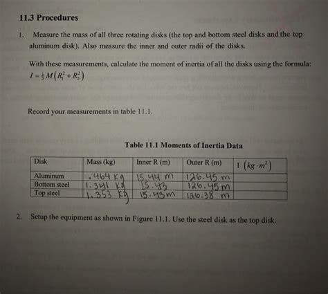 Solved 113 Procedures Measure The Mass Of All Three
