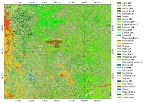 36 Class Land Cover And Plant Community Map Of Kitakami Site Produced