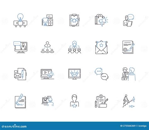 Workforce Management Line Icons Collection Scheduling Productivity