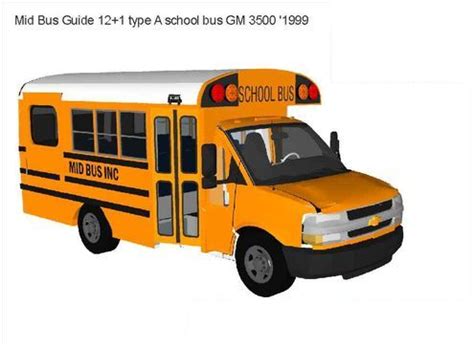 Mid Bus Guide 121 Type A School Bus Gm 3500 1999 3d Model 72951