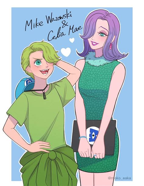 Mike Wazowski X Celia Monsters Inc Characters As Humans Fan Art