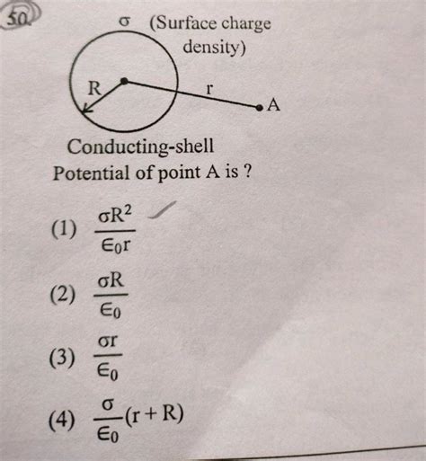 50 Conducting Shell Potential Of Point A Is Filo
