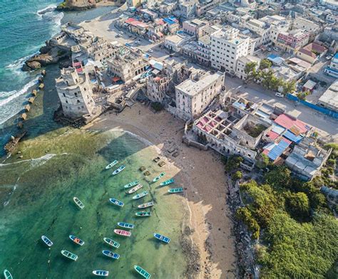 Aerial View Of Mogadishu Lighthouse Garowe Somalia Southwestern