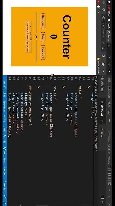 Counter Js Project Full Video Link In The Description Shorts Javascript Html Css Youtube
