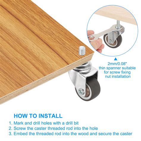8 Pack Mini Casters 8pack 12 Inch Small Caster Wheels Low Profile