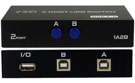 Octec 2 Port Usb 2 0 Manual Sharing Switch Push Button Usb Switch Hub