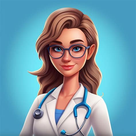 Premium Ai Image Doctor And Nurse With Glasses Is Wearing A Uniform In The Style Of Anim Photos