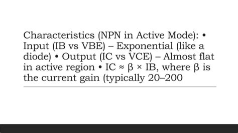 Bipolar Junction Transistor Analog Elect Pptx