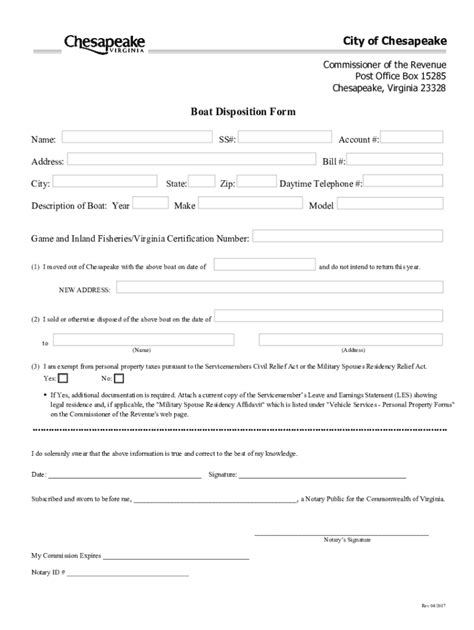 Cityofchesapeake Assetsformsmilitary Spouse Residency Affidavit For Tax