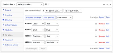 Variable Products Documentation WooCommerce