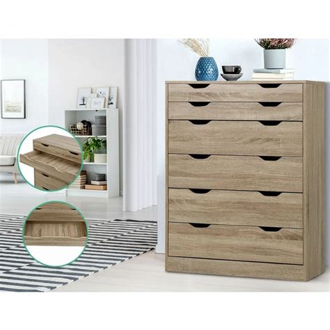 Artiss 6 Chest Of Drawers Myla Natural Kmart