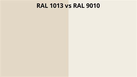 Comparison Ral 1013 Vs Ral 9010 Side By Side Ral Colour Chart