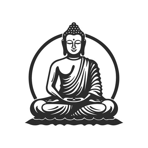 Premium Vector Vector Silhouette Of Buddha Line Drawing Sketch Of Meditating Buddah Statue