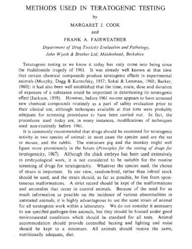 9 Teratogenicity Examples