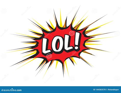 Color Comic Speech Bubble and Text Lol. Vector Illustration Stock Vector - Illustration of ...