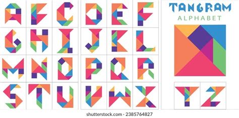 Tangram Tangrams With 7 Letters Of The Alphabet