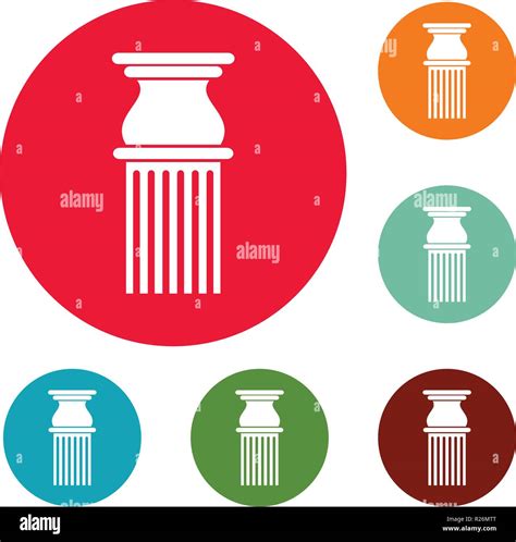 Classical Column Icons Circle Set Vector Isolated On White Background Stock Vector Image And Art