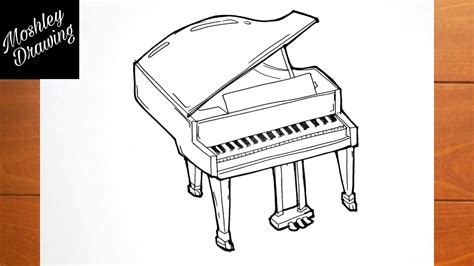 How To Draw A Grand Piano Musical Instruments Drawing Youtube