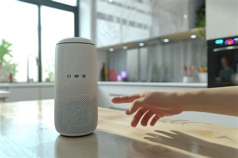 Premium Photo Person Controlling Smart Home Appliances With Voic
