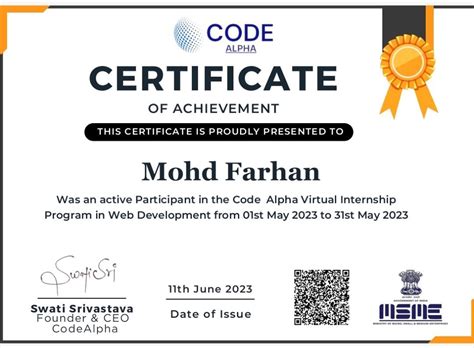 Mohd Farhan On Linkedin Codealpha Internship Happylearning