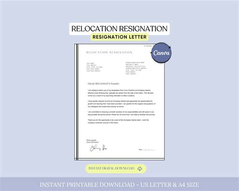 Relocation Resignation Letter Template Professional Resignation Letter 2 Weeks Notice Letter