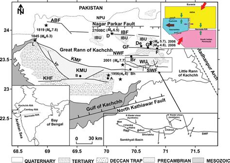 Colour Online Location And Geological Map Of Kachchh Modified After
