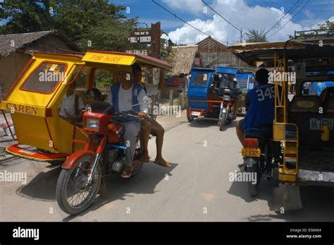 Tut Tuc Moto Taxis Tricycles Carretera Central Boracay Philippines