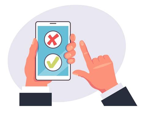 Premium Vector Hand Hold Smartphone With Check Mark Device Approve Accept Concept Flat Graphic