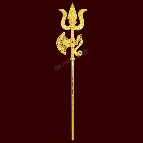 Golden Trishul Parshu For Ganesha Statue Decor
