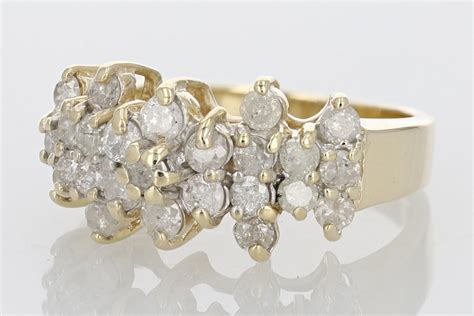 194ctw Round Cut Diamond Cluster Statement Ring 10k Yellow Gold Size 7
