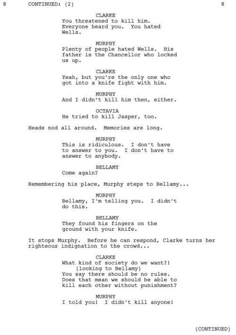 Bellarke The 100 Script 1x4 Filmes Cursos