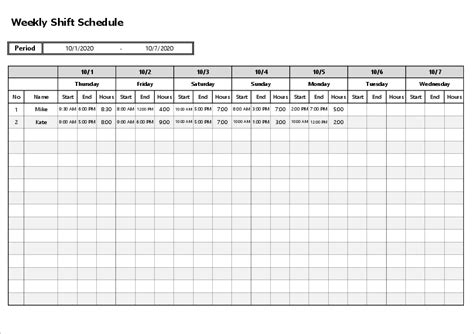Shift Schedule Templates For Excel Free Download