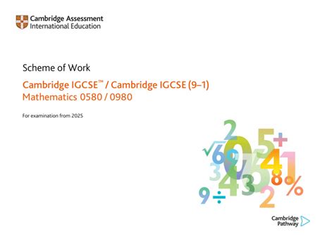 Cambridge Igcse Mathematics Scheme Of Work 0580 0980