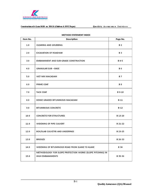 Method Statement Pdf Asphalt Concrete