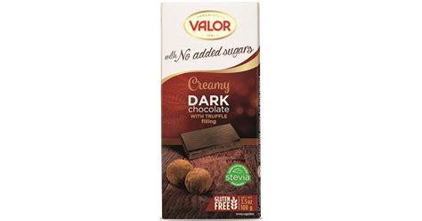 Valor Tumma Täytesuklaa Truffeli Makeutusaineilla Ilman Lisättyä