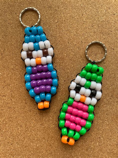 Cute Bead Keyrings Pony Bead Keychains Owl Cupcake Watermelon Etsy